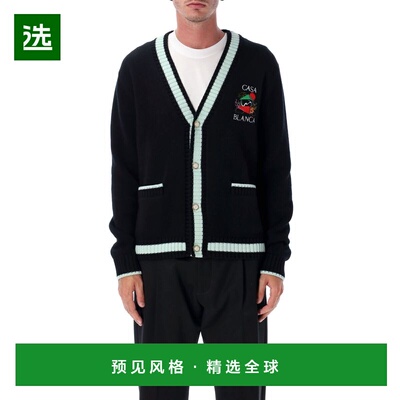 香港直邮CASABLANCA 男士针织毛衣 MPF25KW100101BLACK AW2025