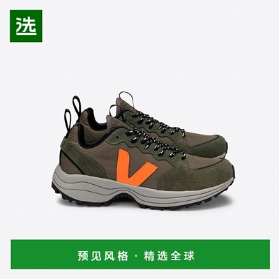 欧洲直邮VEJA Venturi系列卡其色/霓虹橙色再生聚酯纤维V标识