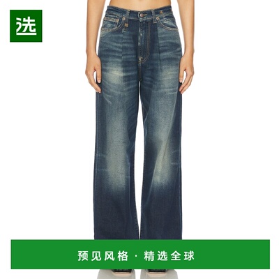1h可退 香港直邮R13 女士 Damon 褶裥阔腿牛仔长裤 R13W3147D144A