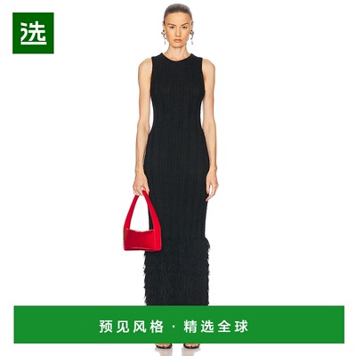 1h可退 香港直邮KHAITE 女士 Fiore 羊绒连衣裙 9764309 black黑