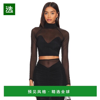 1h可退 香港直邮Fleur Du Mal 女士 网纱上衣 TP0547 black黑色