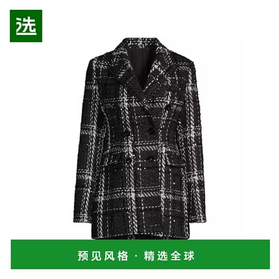 1h可退 【美国直邮】Toccin|Mia 格子花呢双排扣西装外套