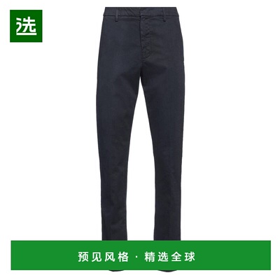 1h可退 香港直邮Dondup 男士 斜纹棉布裤 blue蓝色 舒适时尚