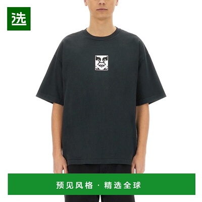 1h可退 香港直邮Obey 男士 黑色棉质T恤 167924152PIGMENTTRUEVIN
