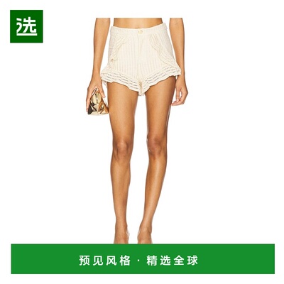 1h可退 香港直邮PATBO 女士 白色金色针织短裤 SHO31013US