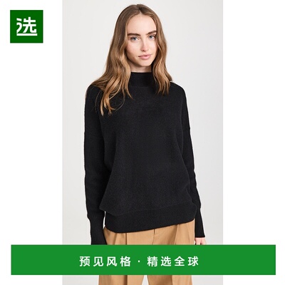 1h可退 香港直邮VINCE 女士 Boiled 漏斗领套头衫上衣 black黑色