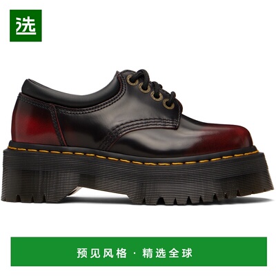 香港直邮Dr. Martens 马丁大夫 女士 酒红色 8053 Quad Platform