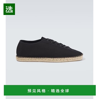 1h可退 香港直邮Lemaire 男士 Linoleum 帆布麻底鞋 black黑色 舒