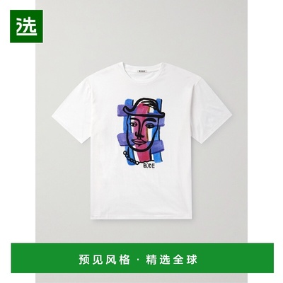 1h可退 香港直邮Bode 男士 Chapeau 印花棉针织T恤 MRF25CS015CRE