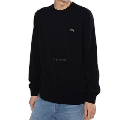 韩国直邮Lacoste毛衣男女同款黑色圆领针织舒适透气AH1985-031
