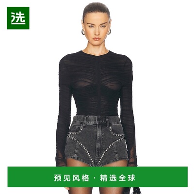 1h可退 香港直邮Mugler 穆勒 女士 网纱长袖连体衣 24F1BO0262595