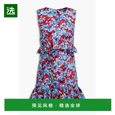 1h可退 香港直邮Kika Vargas 女士 Paige 荷叶边印花棉混纺府绸迷