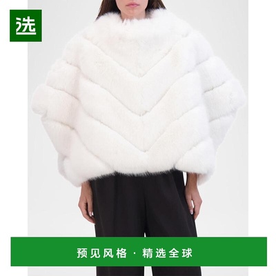 1h可退 【美国直邮】Theia 人字形仿狐狸毛斗篷 女装毛呢外套 约1