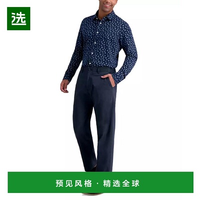 1h可退 【美国直邮】Haggar|男士直筒生活斜纹布裤