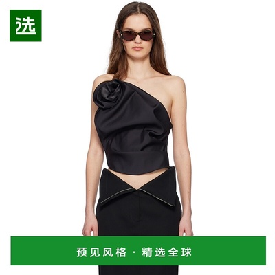 1h可退 香港直邮magda butrym 女士 黑色 One Shoulder Draped 上