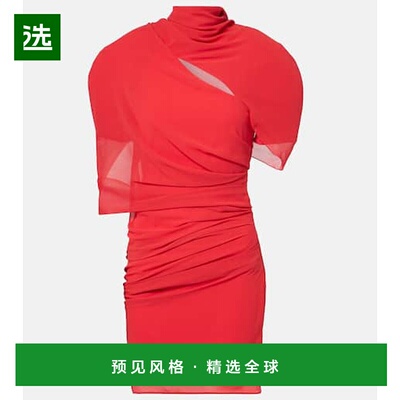 1h可退 香港直邮Jacquemus 女士 Castagna 垂褶雪纺迷你连衣裙