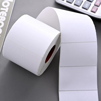 铜版纸不干胶递标签100*100条码快打印 物流单碳带空白标纸ZPE签