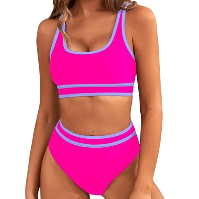 性感纯色分体比基尼女泳衣bikini