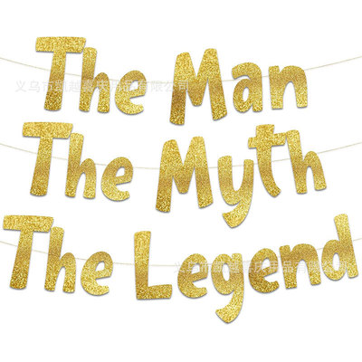 Men's Happy Birthday Sparkling Gold Banner Birthday Party G