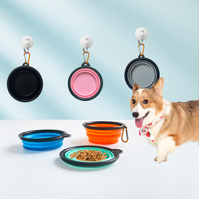 Pet folding bowl silicone dog bowl cat bowl dog feeder cat