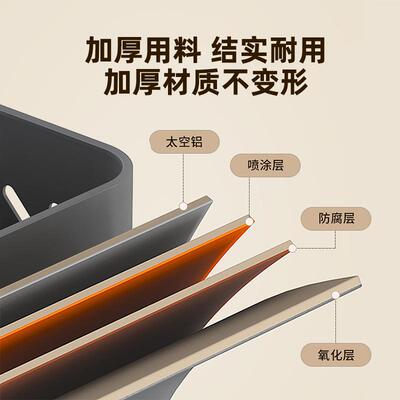 枪灰太空铝筷子筒壁挂式厨笼子沥水置物架筷家用筷筒筷笼E24100收