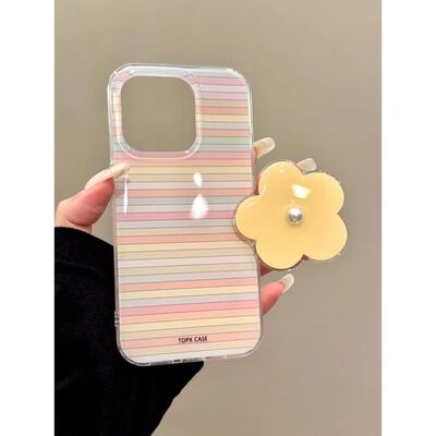 日条纹朵支架苹176手机壳