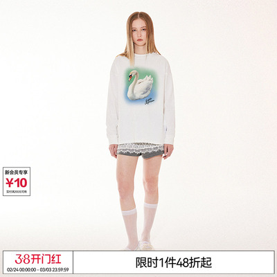 董洁推荐EMPTY手绘天鹅长袖T恤