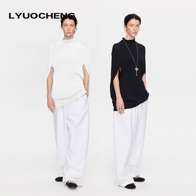 休闲圆茧型针织罩衫上衣