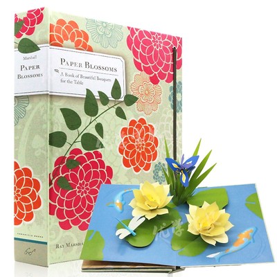 英文原版 Paper Blossoms Pop Up 纸花艺术设计立体工艺书 A Book of Beautiful Bouquets for the Table 情人节表白礼物 礼品书