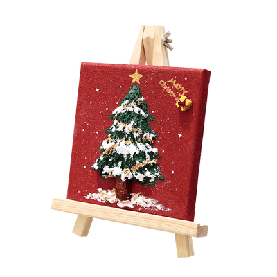 石英砂丙烯肌理画圣诞树