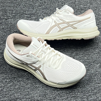 ASICS Gel-Contend 7 低帮休闲长跑短跑城市通勤跑步鞋 男款 白色