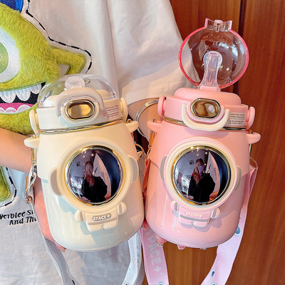 创意儿童保温杯可爱大容量吸管杯子女生高颜值卡通不锈钢水杯