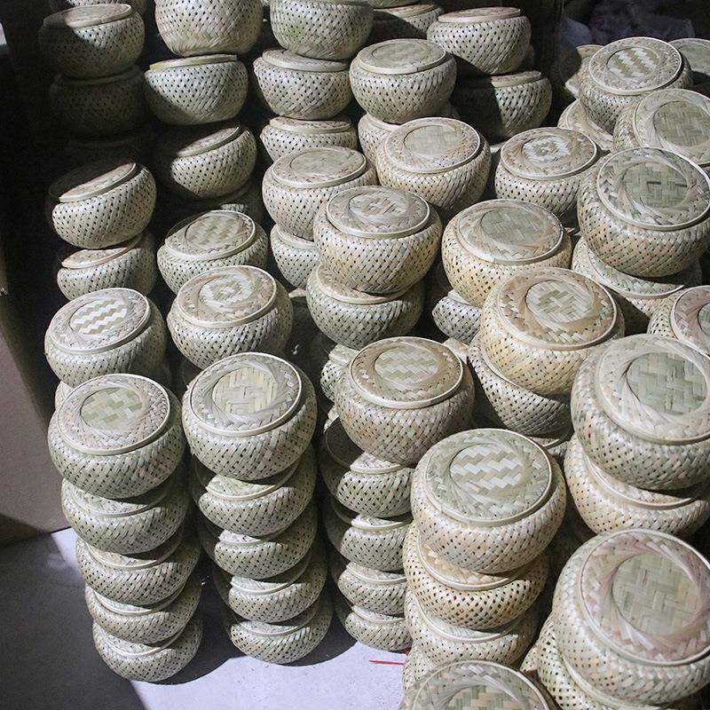 手工双茶层叶盒叶罐茶 纯手工竹NCW盒编茶盒礼茶品包装