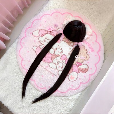 纤韵佳人假发女100cm长发少萝同款甜美日常双马尾黑长直jk全头套