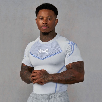 YOUNGLA美式夏季新款男士紧身T恤慢跑者运动健身跑步训练速干短袖