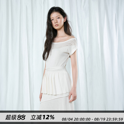 BLANCORE两件式白色针织长连衣裙