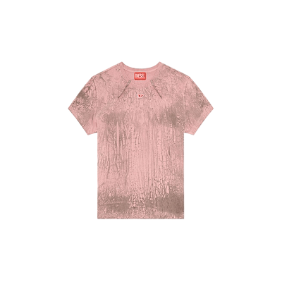 【ENG】DIESE L 女士大理石纹理短袖T恤上衣