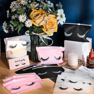 50pcs Eyelash Aftercare Bags Reusable EVA Makeup Bags Toilet