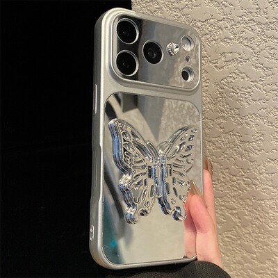 手机壳亚克力银色电镀夏天化妆镜