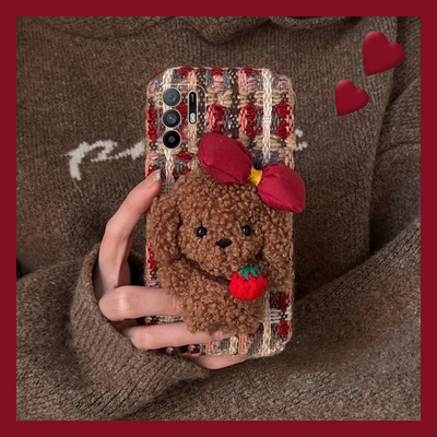 可爱泰迪熊适用oppoa3pro手机壳a2x绒布a1立体a97秋冬a96公仔a95硅胶a93a91a72a58a57a52a32a11a9a31a8a5日韩