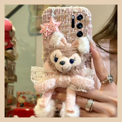 粉色雪莉玫适用oppofindn3flip手机壳findn2flip立体n3绒布n2卡通findn折叠屏秋冬oppo毛绒绒0pp0硬壳小香风