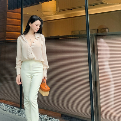 孙智惠zs「 韩系舒适感」休闲百搭宽松弹力修身显瘦小脚裤九分裤