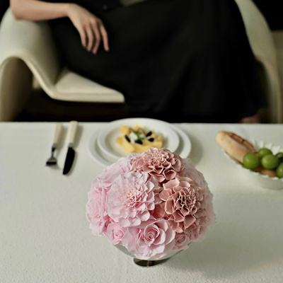 芈诺安高级定制不锈钢镜面银永生花乔迁礼别墅样板间家居软装