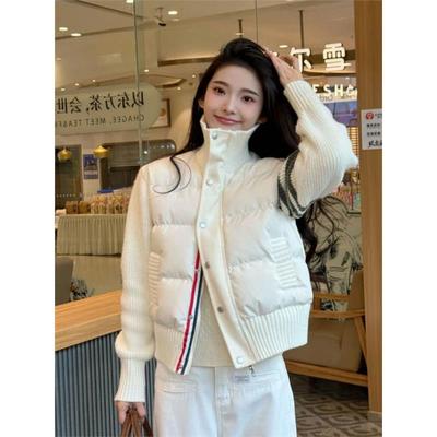 2025新款小众棉衣针织拼