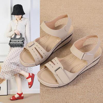 big size summer shoes women flat sandals 41 42 防滑大码凉鞋