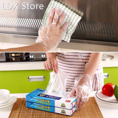 200Pcs/100Pcs Plastic Large Disposable Polyethylene Clear Gl