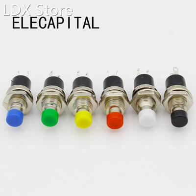 10Pcs 7mm Thread Multicolor 2 Pins Momentary Push Button Swi