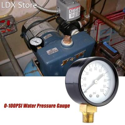 Water Pressure Gauge Barometers 0-100PSI 1/4'' Well