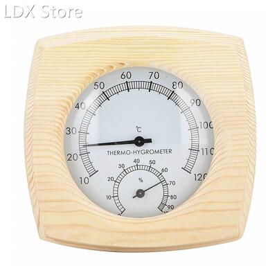 Wooden Temperature Humidity Meter Hygrothermograph Thermomet