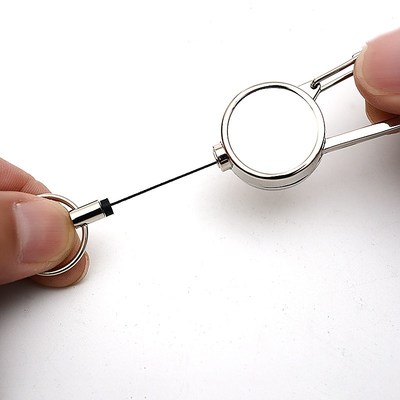 Key-Ring-Holder Keychain Telescopic-Wire Retractable-Chain-R